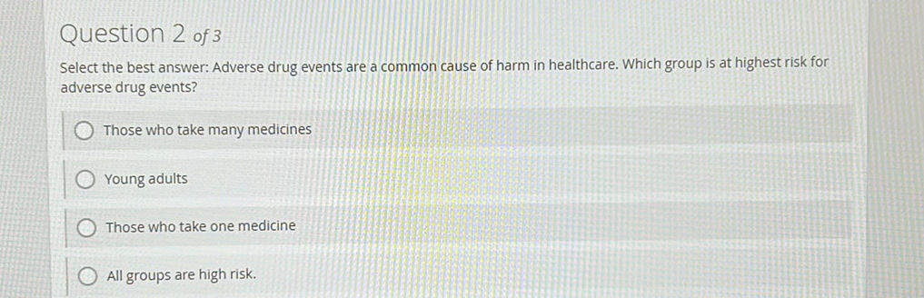 Question 2 of 3 Select the best answer: | StudyX