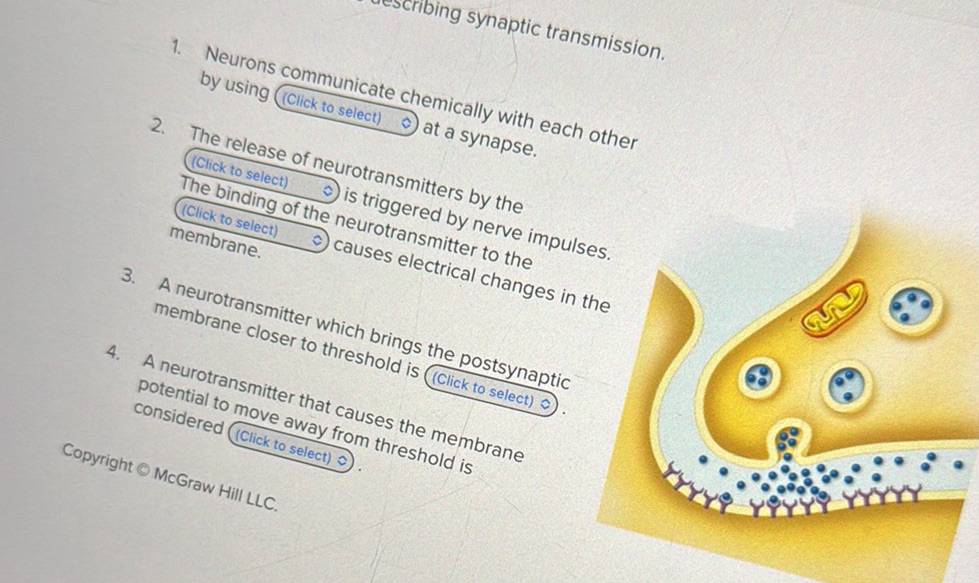 1. Neurons communicate chemically with each | StudyX