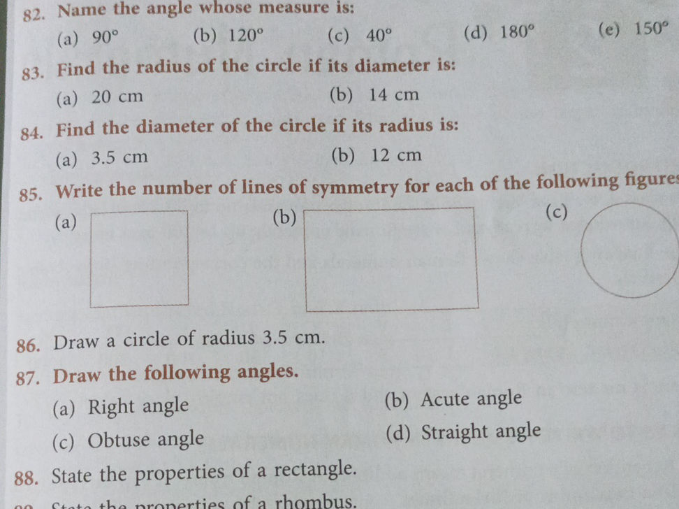 82. Name the angle whose measure is: (a) 90° | StudyX