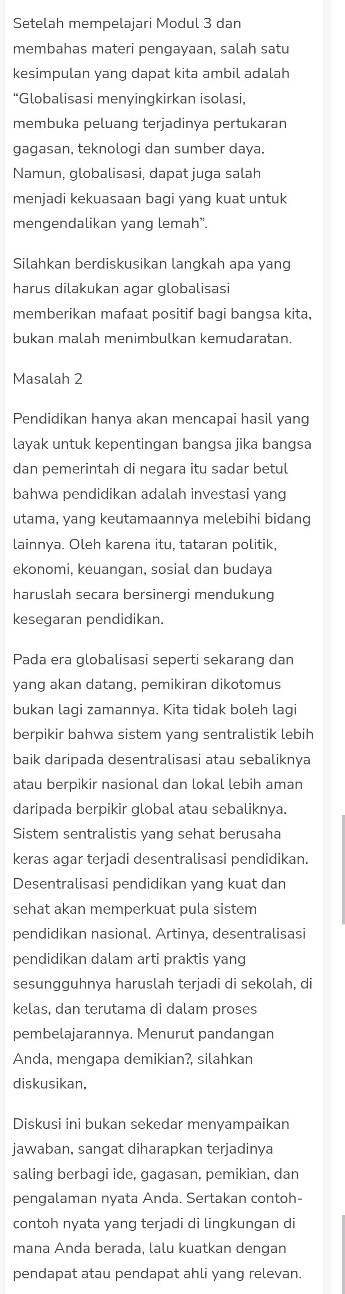 Setelah mempelajari Modul 3 dan membahas | StudyX