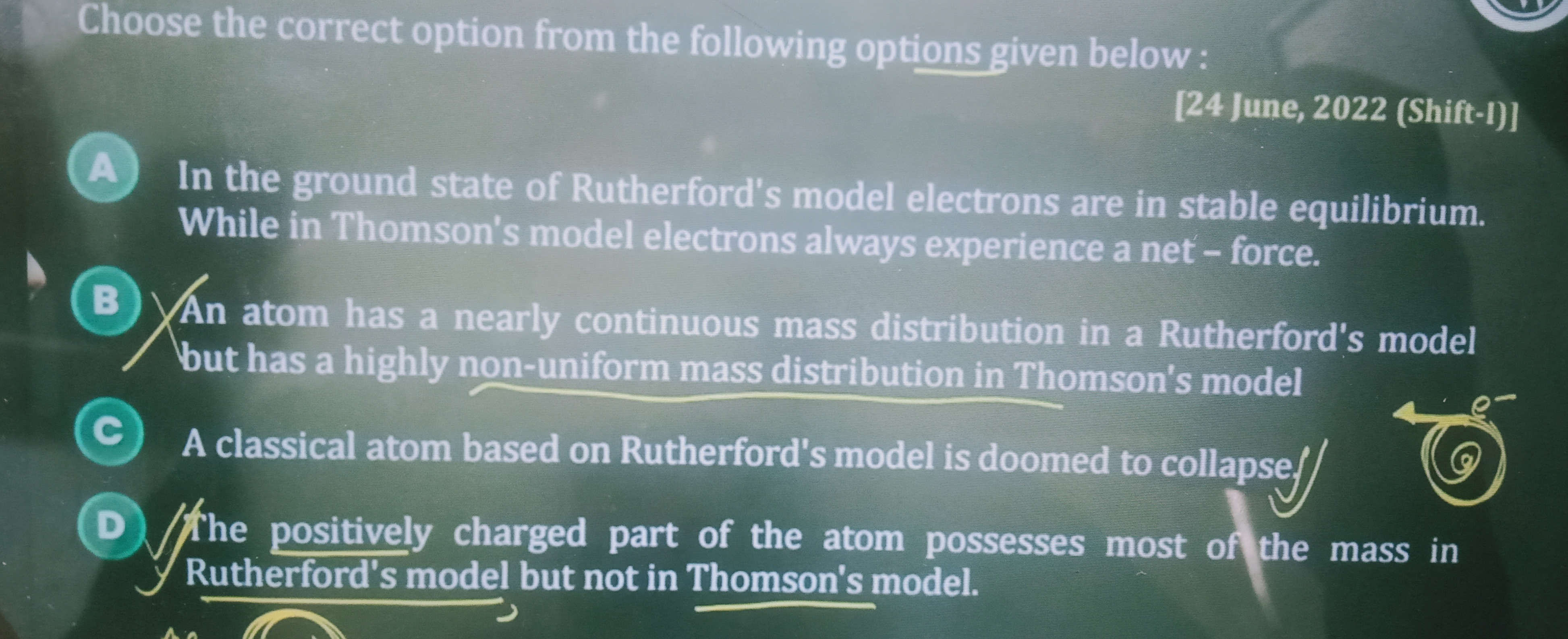 Choose the correct option from the following | StudyX
