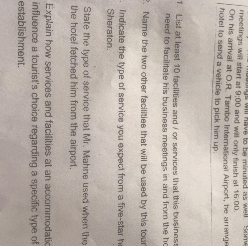 1. List at least 10 facilities and / or | StudyX