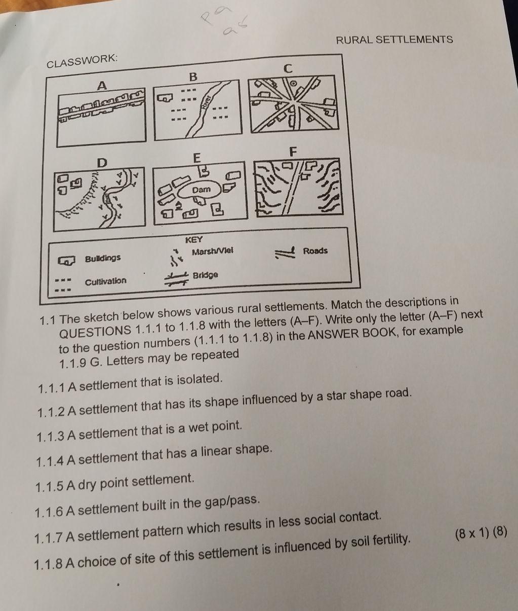 1. The sketch below shows various rural | StudyX