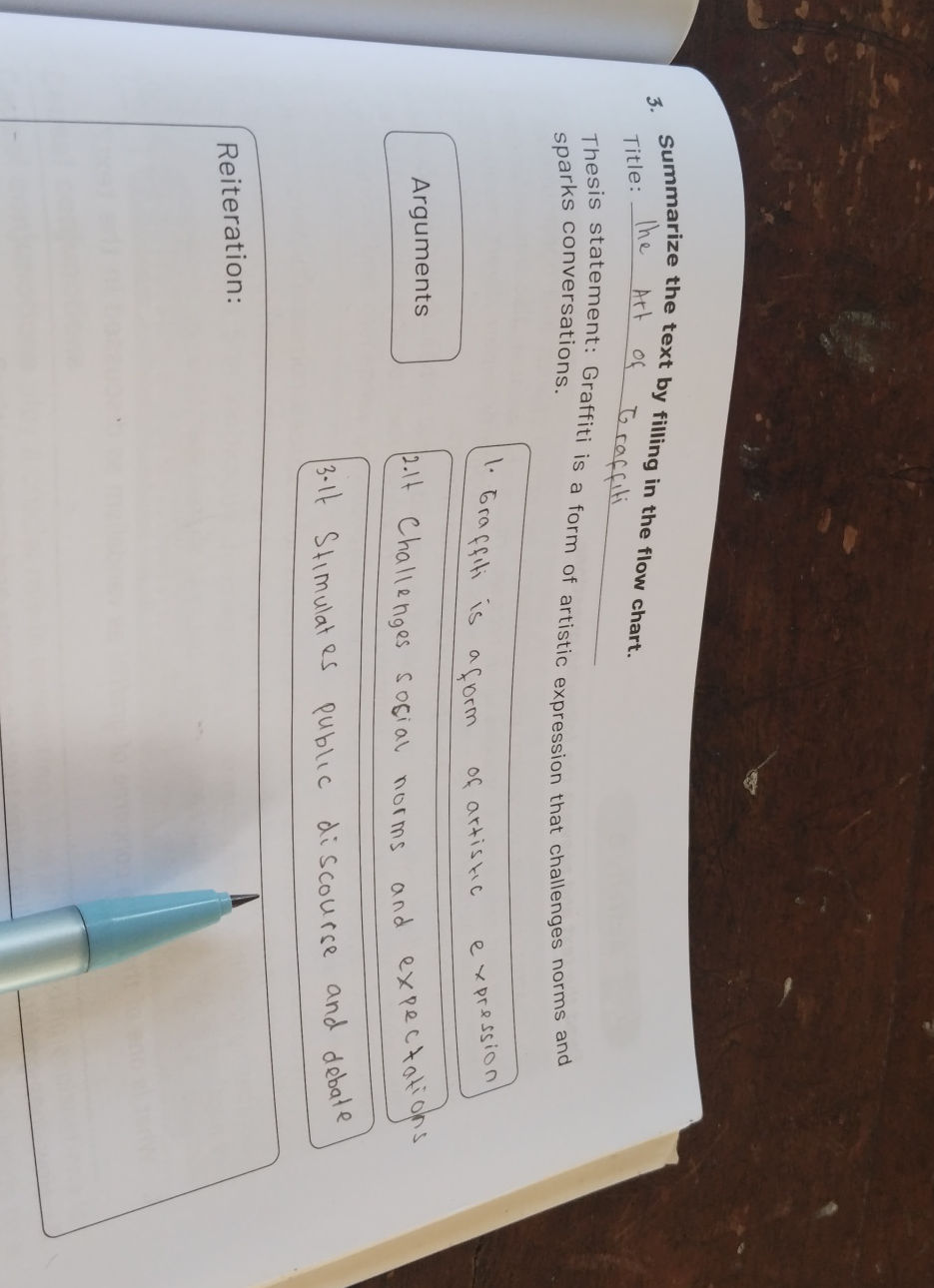 3. Summarize the text by filling in the flow | StudyX