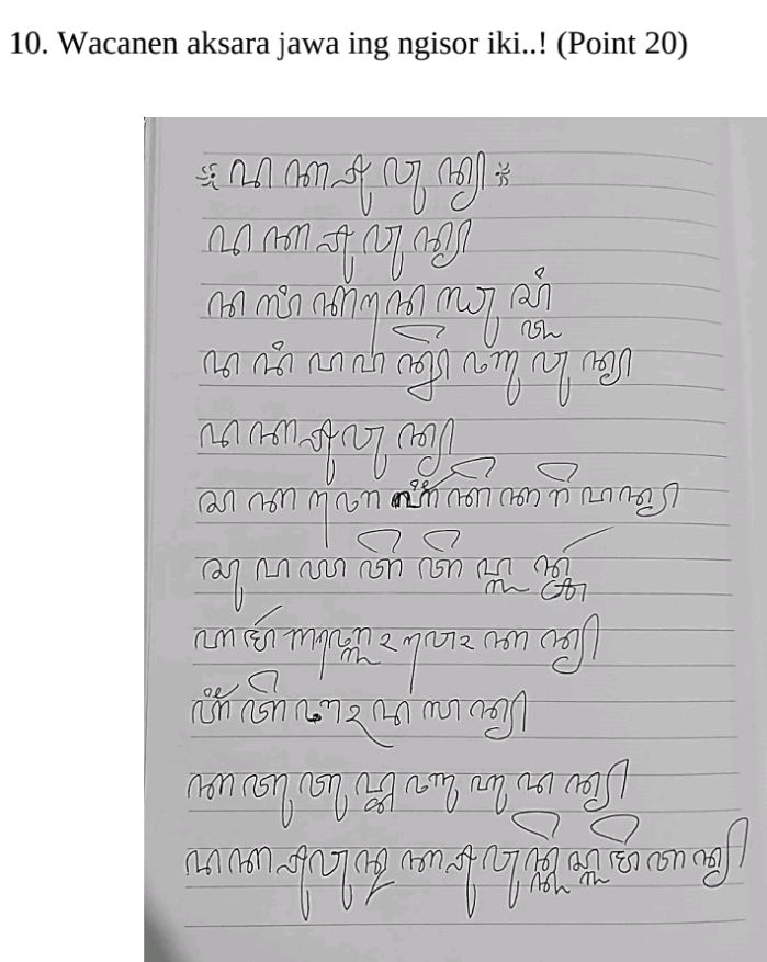 10. Wacanen aksara jawa ing ngisor iki..! | StudyX