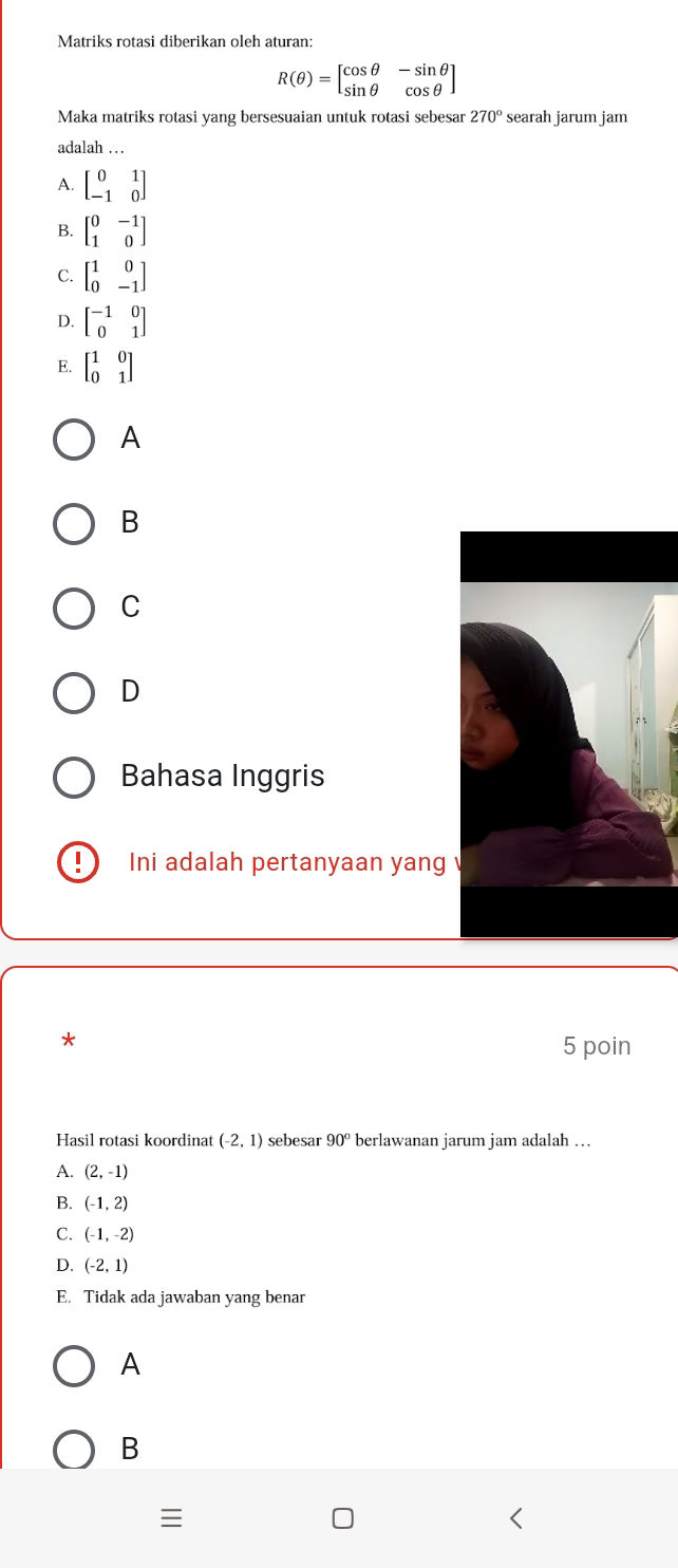 Matriks rotasi diberikan oleh aturan: $R( ) | StudyX