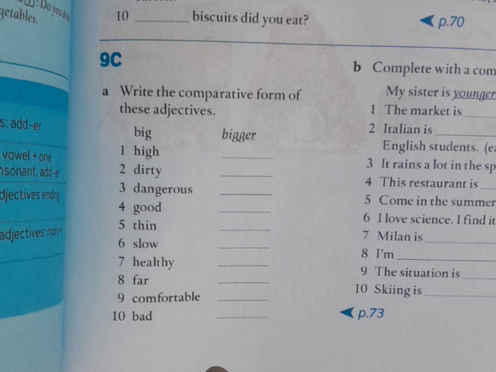a Write the comparative form of these | StudyX