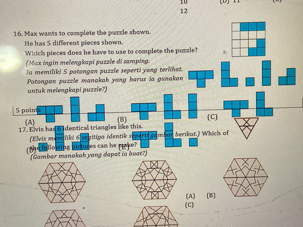 16. Max wants to complete the puzzle shown. | StudyX