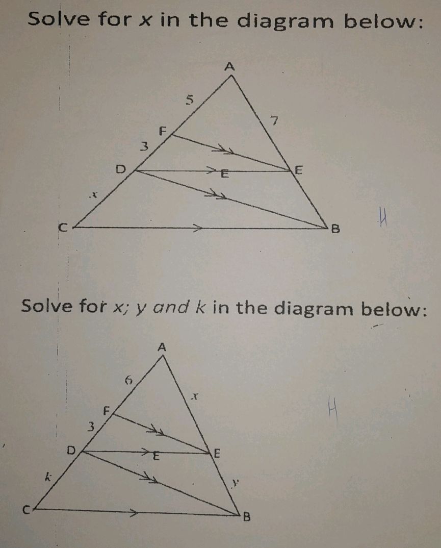Solve for x in the diagram below: Solve for | StudyX
