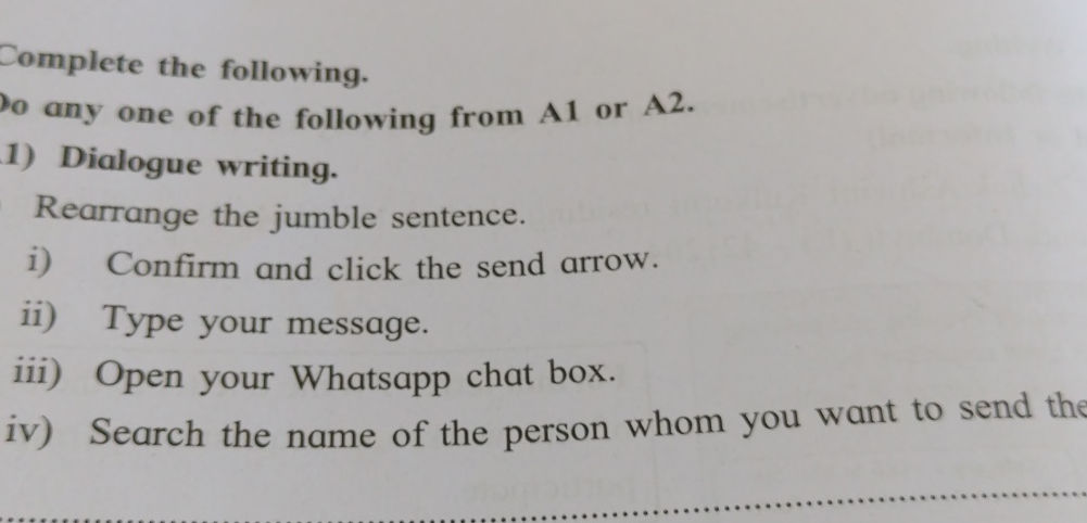 Complete the following. Do any one of the | StudyX