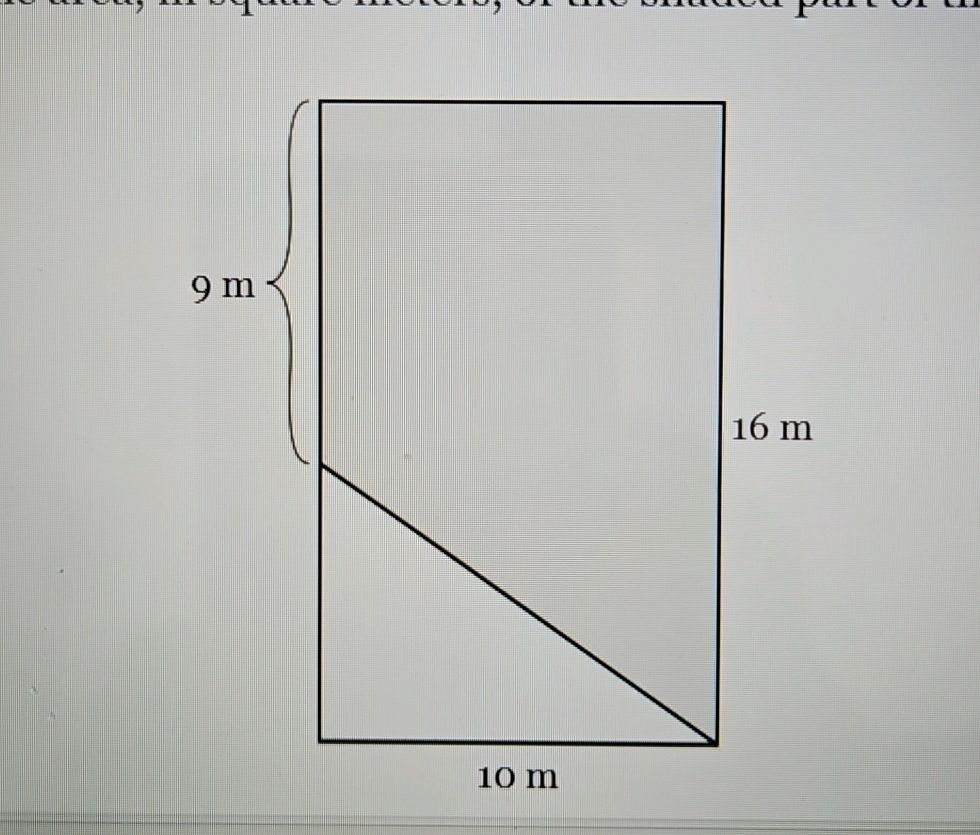 Find the area, in square meters, of the | StudyX