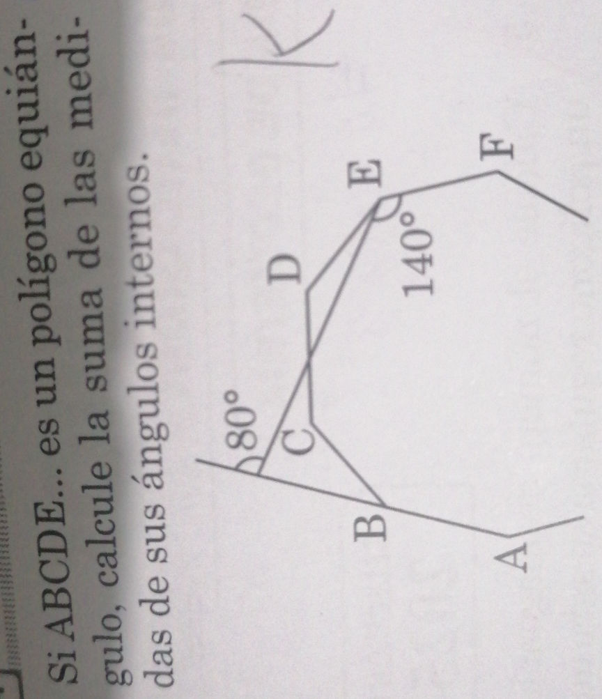 Si ABCDE... es un polígono equiángulo, | StudyX