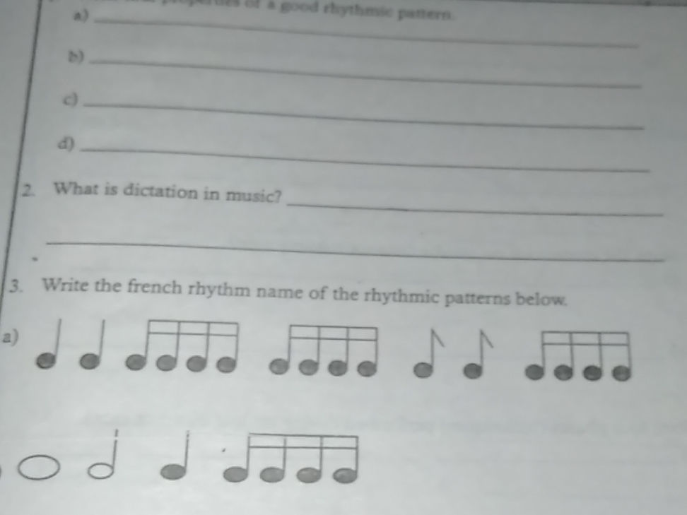 1. Write the properties of a good rhythmic | StudyX