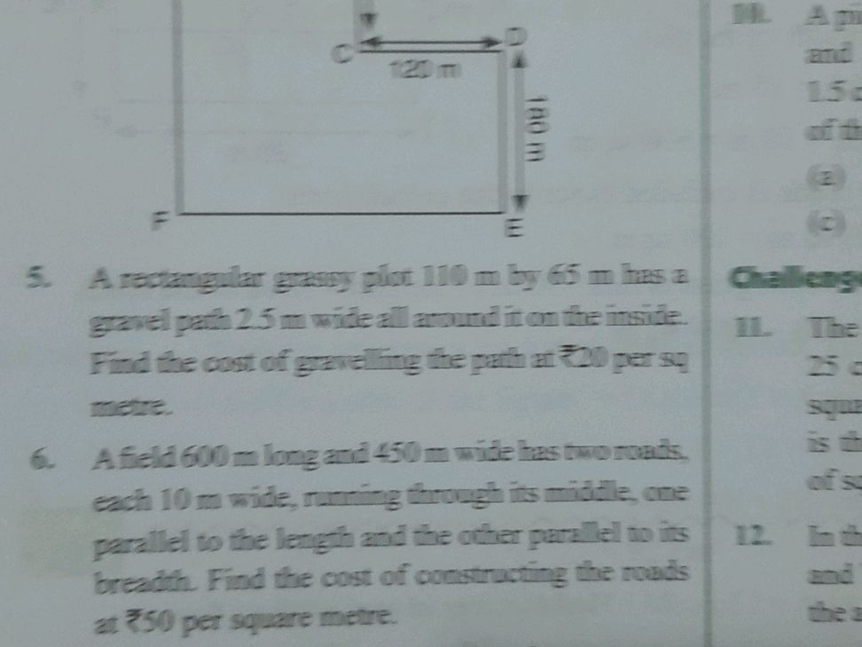 5. A rectangular grassy plot 110 m by 65 m | StudyX