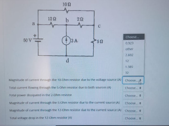 Magnitude of current through the 10-Ohm | StudyX