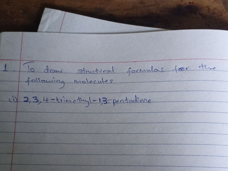 1. To draw structural formulas for the | StudyX