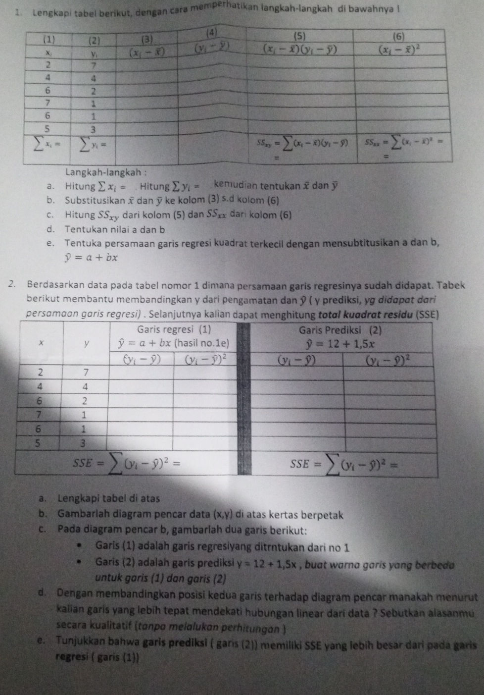 1. Lengkapi tabel berikut, dengan cara | StudyX