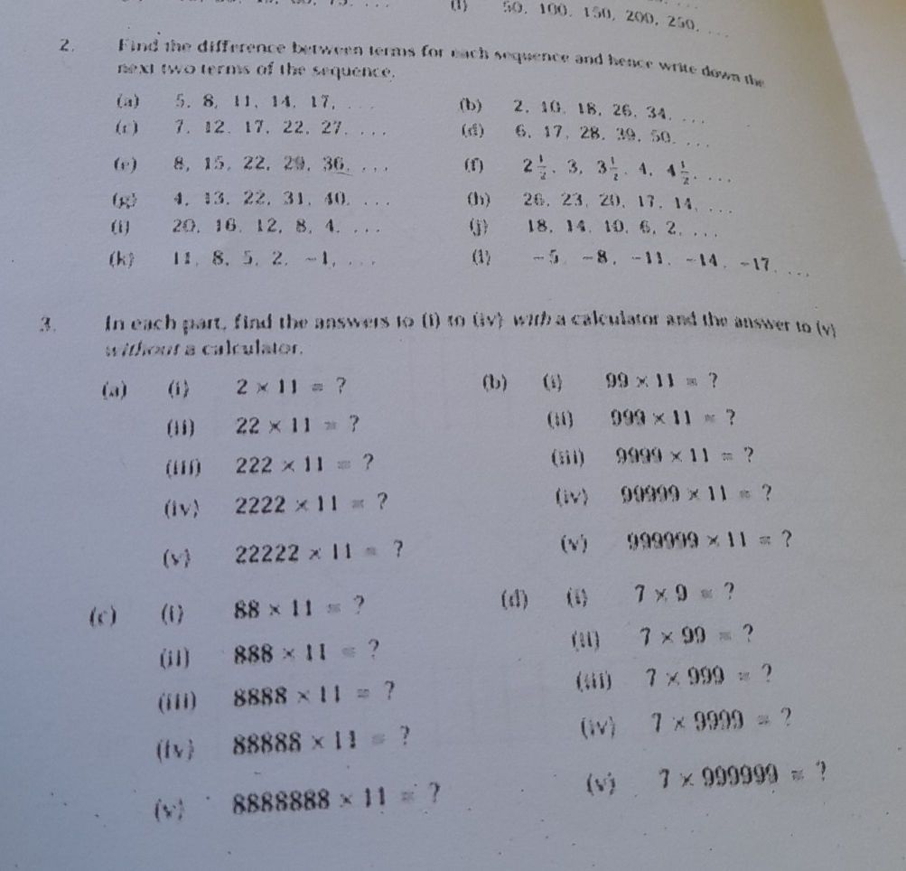 2. Find the difference between terms for | StudyX