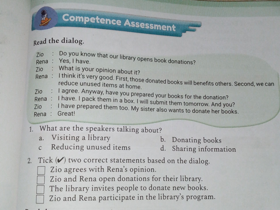 Read the dialog. Zio: Do you know that our | StudyX
