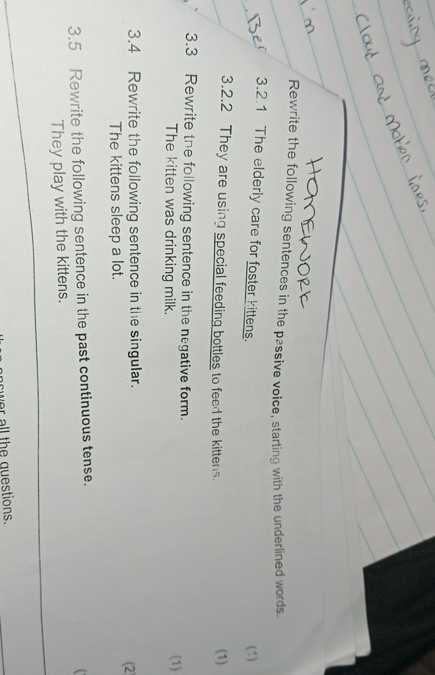 Rewrite the following sentences in the | StudyX