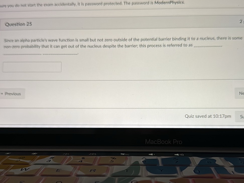 Since an alpha particle's wave function is | StudyX