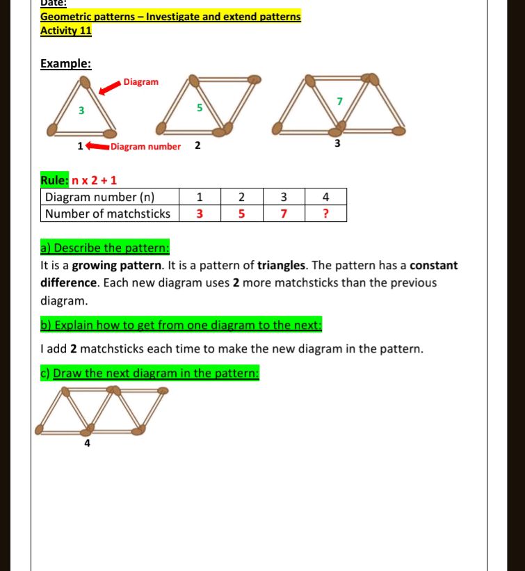 Diagram 1 Diagram number 2 3 Rule: n x 2 | StudyX