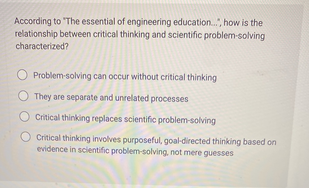 According to "The essential of engineering | StudyX
