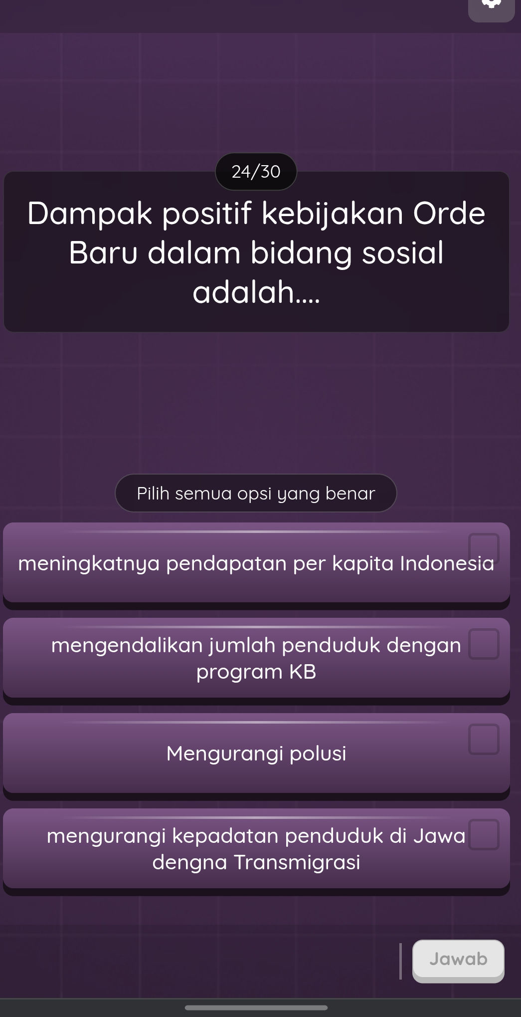 Dampak positif kebijakan Orde Baru dalam | StudyX