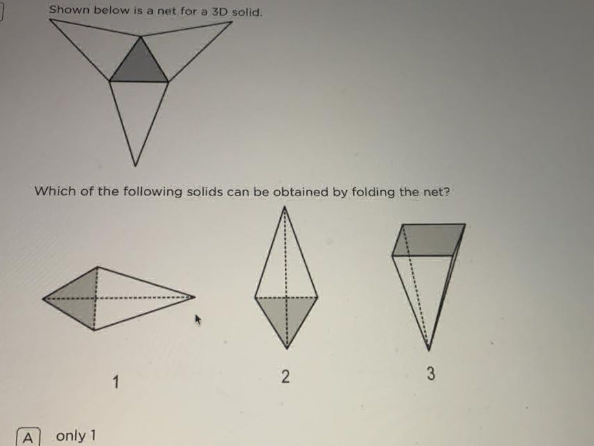 Shown below is a net for a 3D solid. Which | StudyX