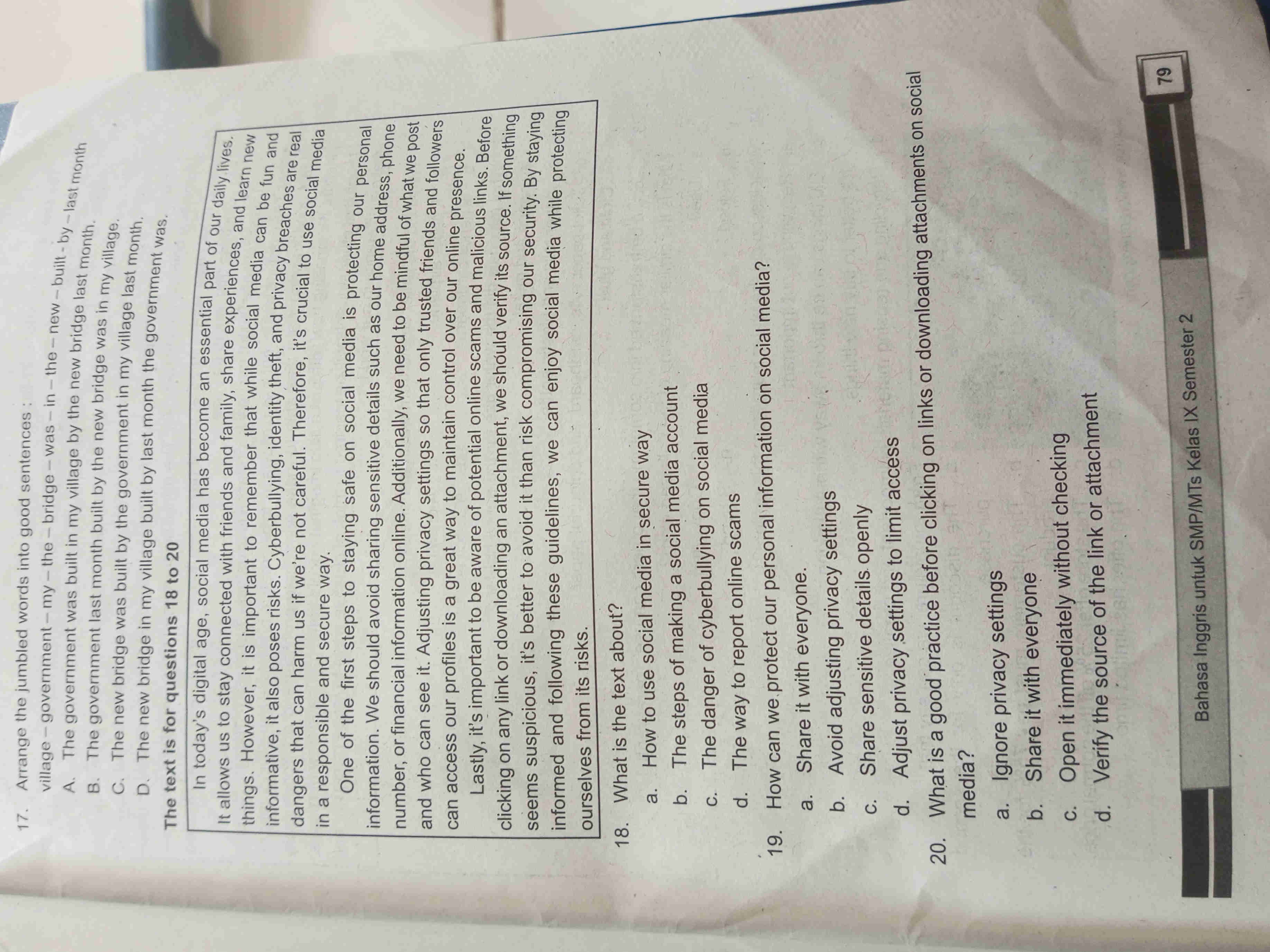 17. Arrange the jumbled words into good | StudyX