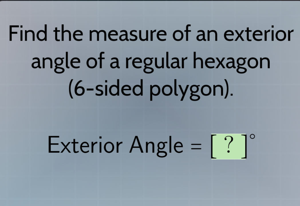 Find the measure of an exterior angle of a | StudyX