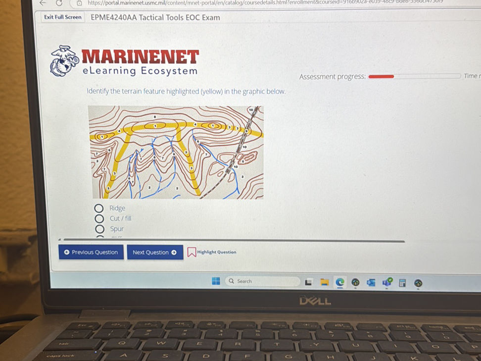 Identify the terrain feature highlighted | StudyX