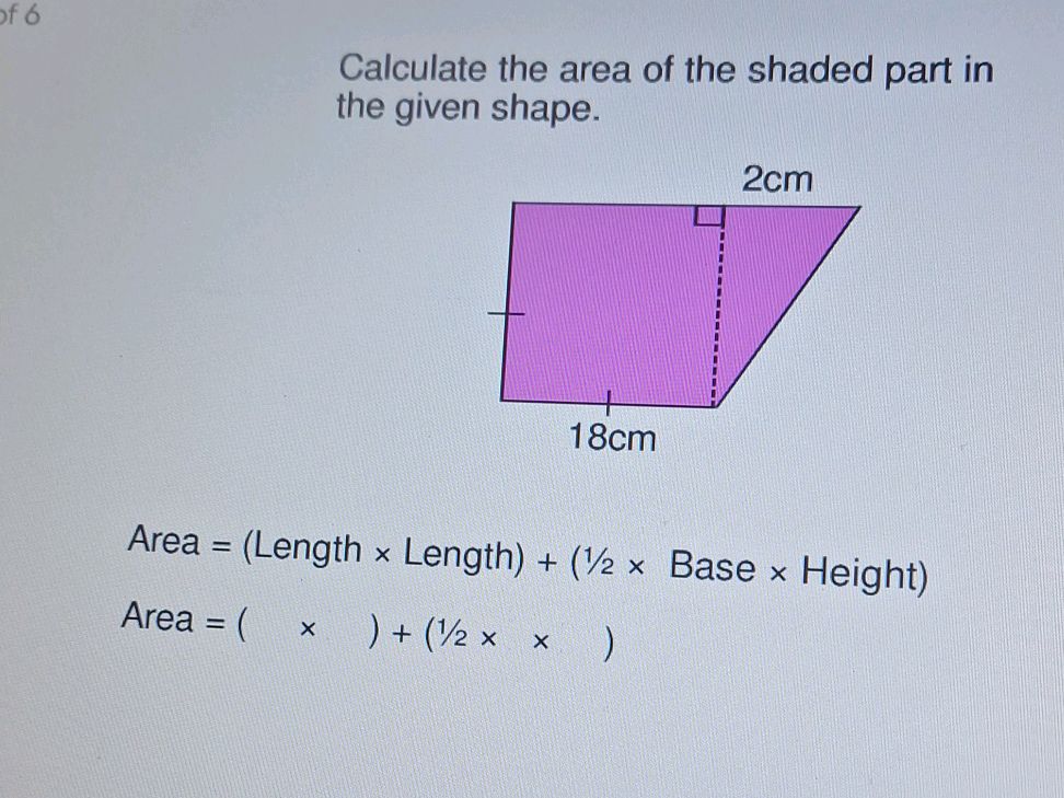 Calculate the area of the shaded part in the | StudyX