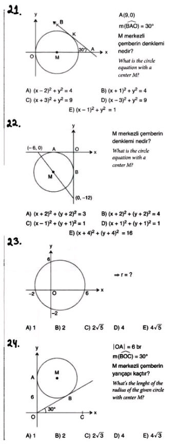 21. What is the circle equation with a | StudyX