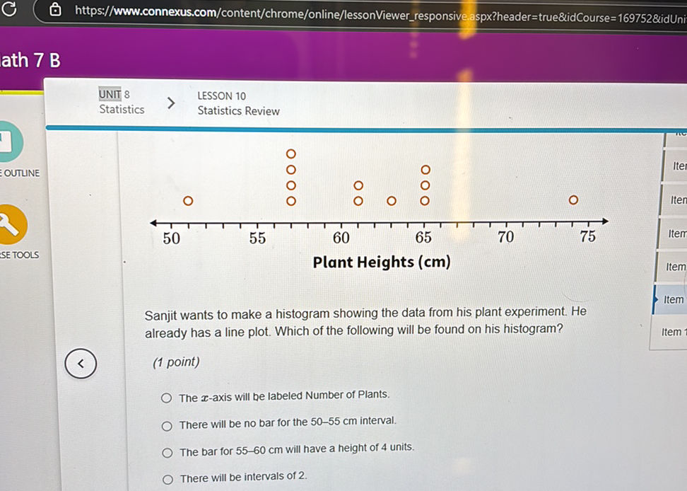 Sanjit wants to make a histogram showing the | StudyX