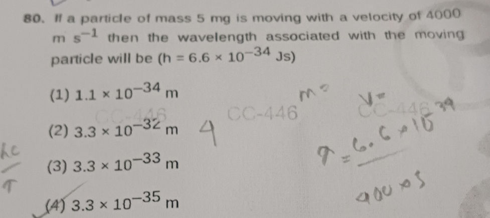 80. If a particle of mass 5 mg is moving | StudyX