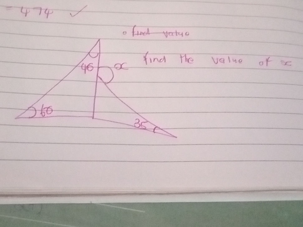 Find the value of x. There is a diagram of | StudyX