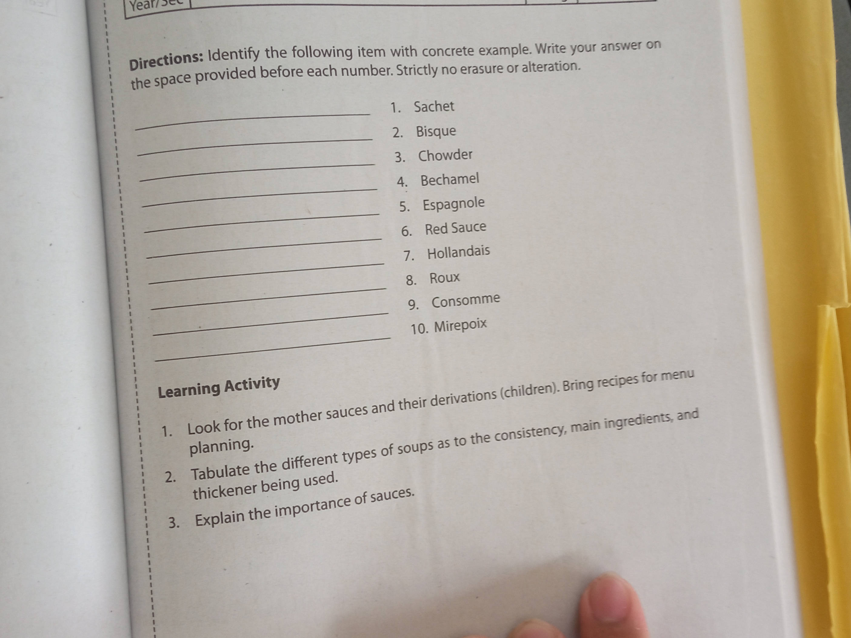 Directions: Identify the following item with