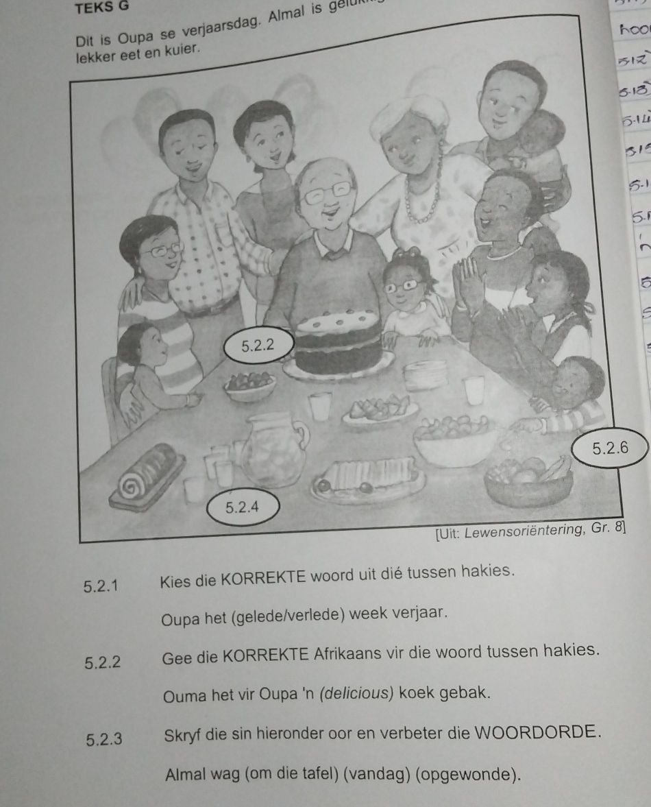 5.2.1 Kies die KORREKTE woord uit dié tussen | StudyX
