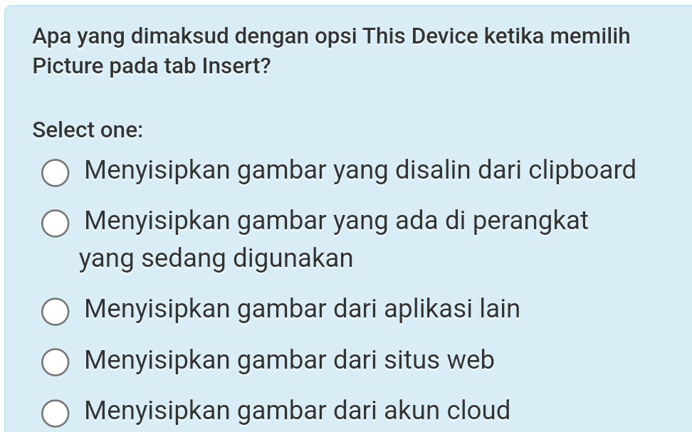 Apa yang dimaksud dengan opsi This Device | StudyX