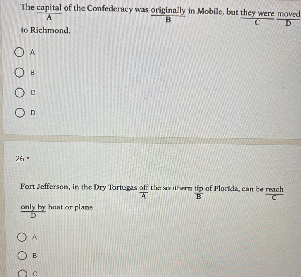 The capital of the Confederacy was | StudyX