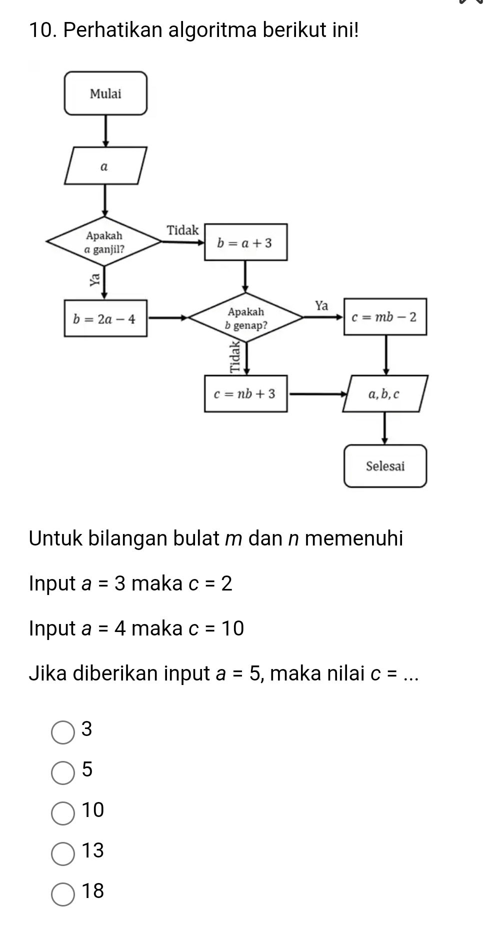 10. Perhatikan algoritma berikut ini! Untuk | StudyX
