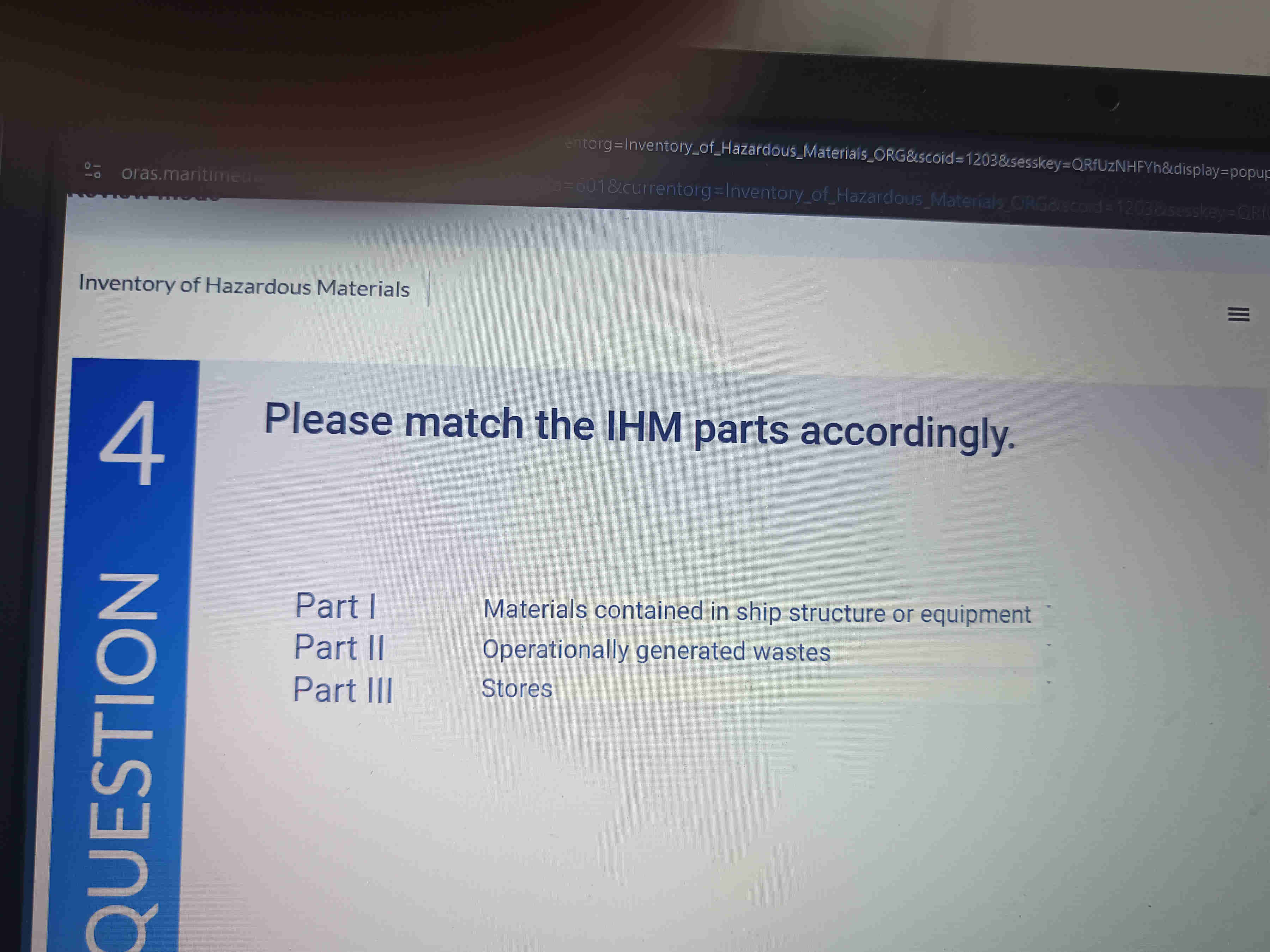 Please match the IHM parts accordingly. | StudyX