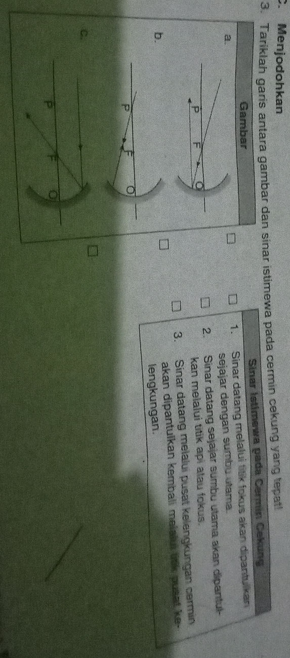 3. Tariklah garis antara gambar dan sinar | StudyX