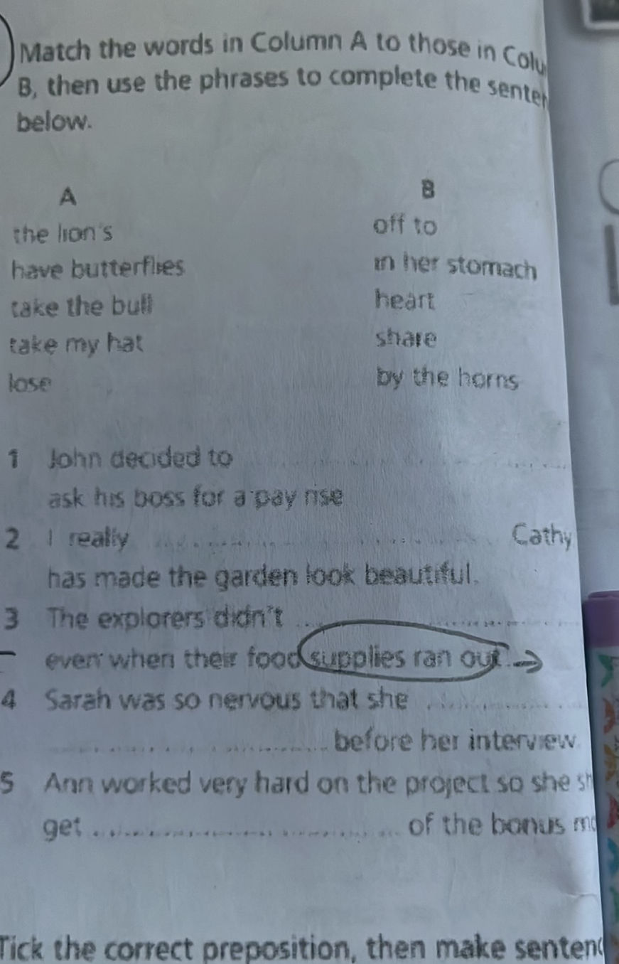 Match the words in Column A to those in | StudyX