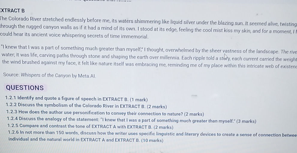 EXTRACT B The Colorado River stretched | StudyX