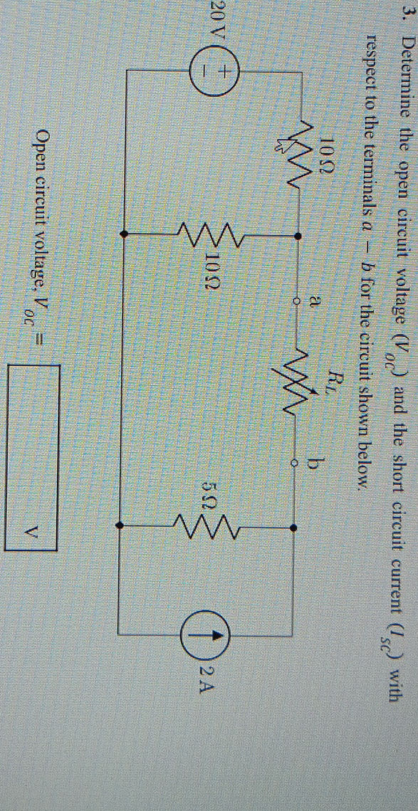 3. Determine the open circuit voltage | StudyX