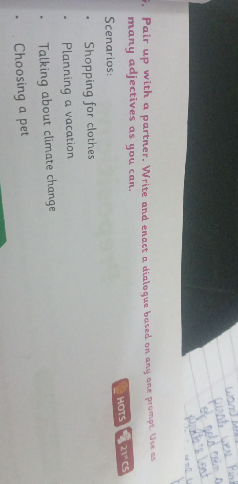 5. Pair up with a partner. Write and enact a | StudyX