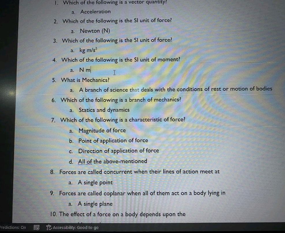 1. Which of the following is a vector | StudyX