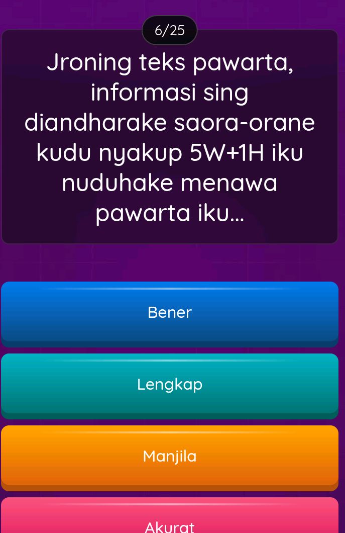Jroning teks pawarta, informasi sing | StudyX